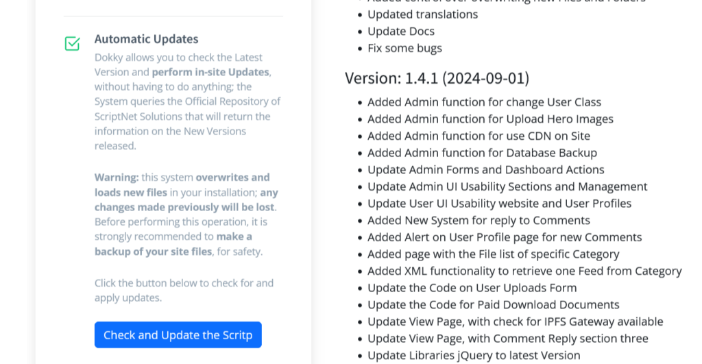 How to Make Updates in Dokky – ScriptNet Solutions Blog